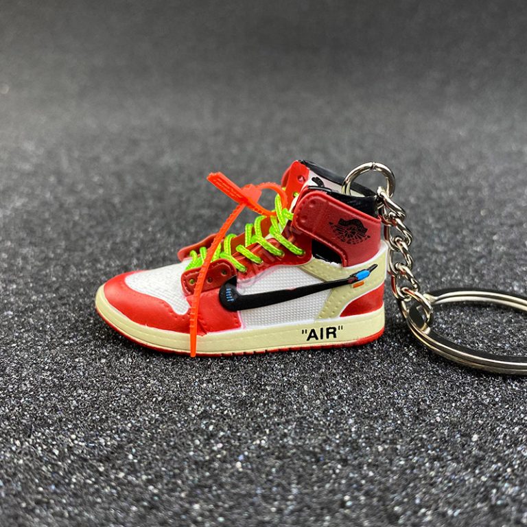 3D sneaker keychain wholesale mini shoe Jordan 1 Retro High Off-White ...
