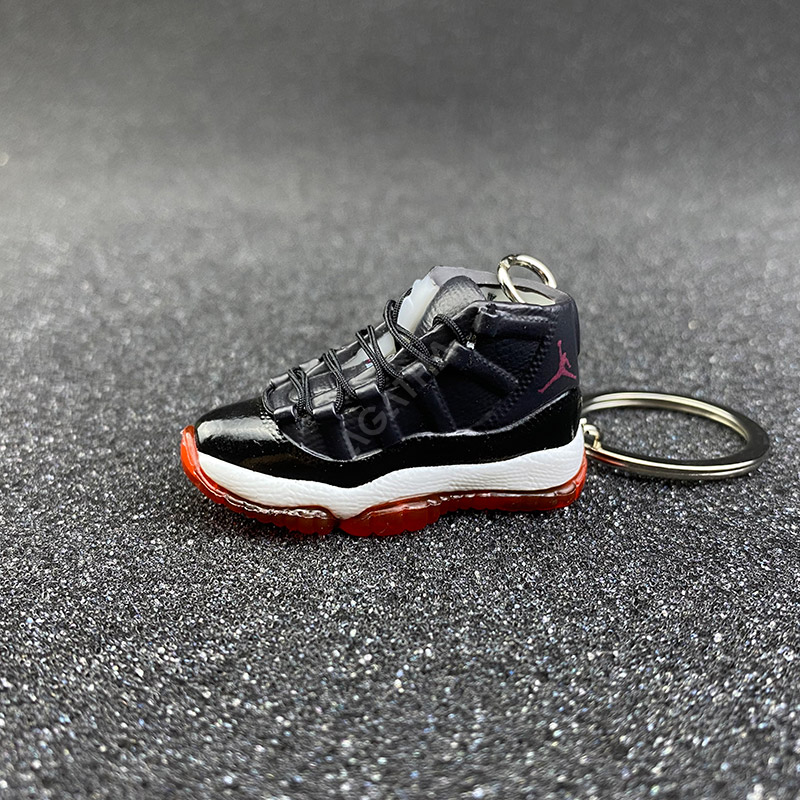 3D sneaker keychain wholesale mini shoe Jordan 11 Retro Playoffs Bred ...